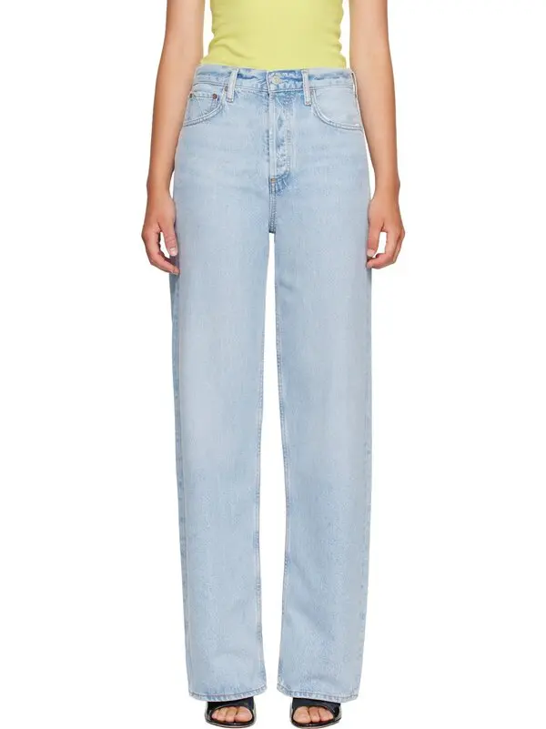 AGOLDE Ren Faded Wide-leg Jeans - Blue