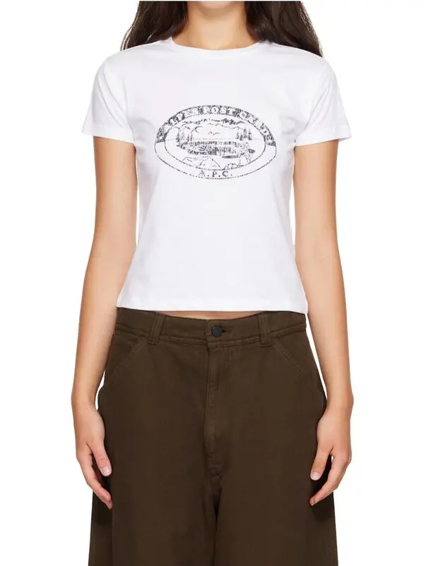 A.p.c. Vintage-effect Camping Logo T-shirt - White