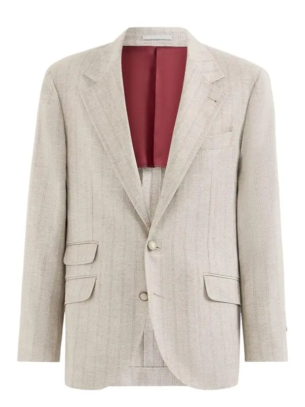 Brunello Cucinelli Long-sleeved Suit Jacket - Grey