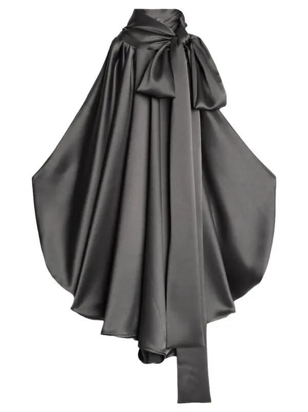 7 For All Mankind Satin Petal Mini Dress - Grey