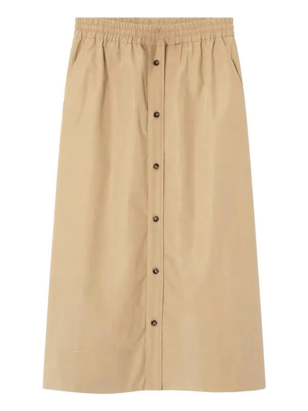 A.p.c. Elastic Waistband Midi Skirt - Light Brown