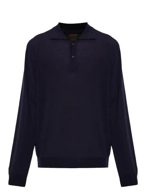 Woolrich Long-sleeve Polo Shirt - Navy Blue