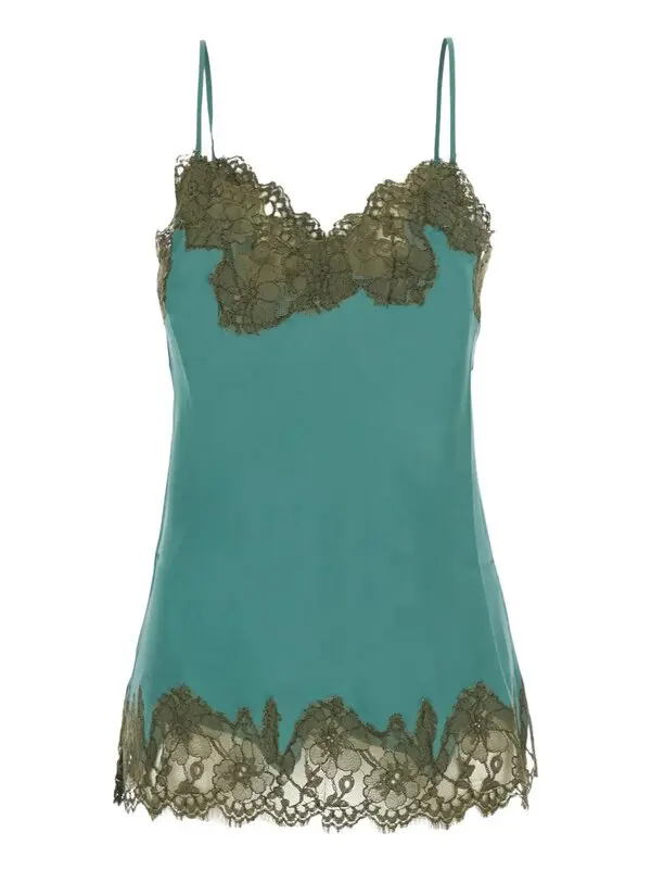 Gold Hawk Marilyn Lace-trim Camisole Top - Blue