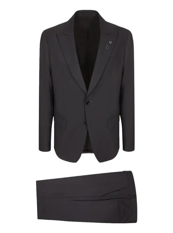 LARDINI Long-sleeved Suit And Trousers Set - Black