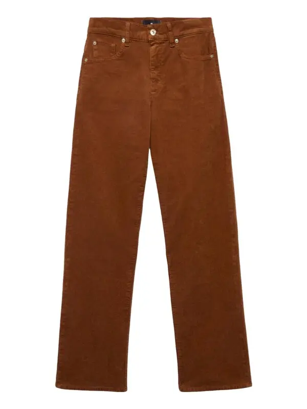 7 For All Mankind Straight-leg Corduroy Trousers - Brown