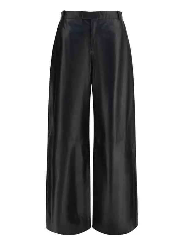 ARMA Wide-leg Leather Trousers - Black