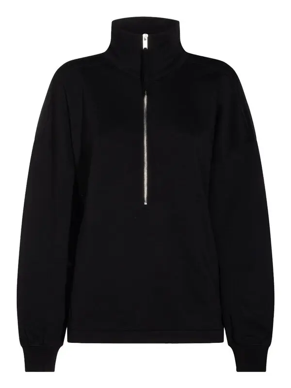 THOM KROM Half Zip High Neck Sweatshirt - Black