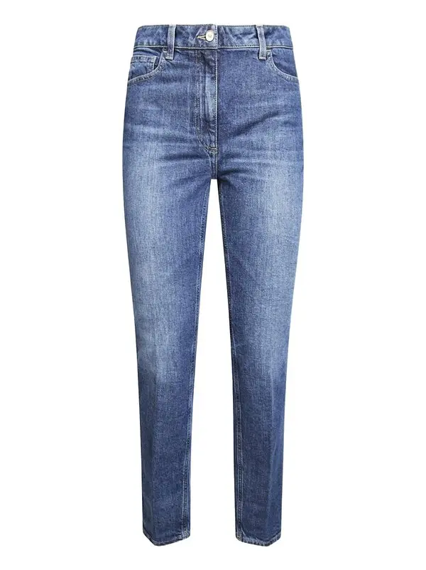 Elisabetta Franchi Tapered-leg Slim Fit Jeans - Medium Blue