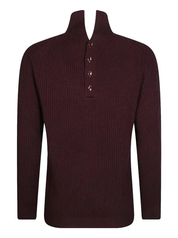 DONDUP Embellished-button Ribbed-knit Sweater - Black