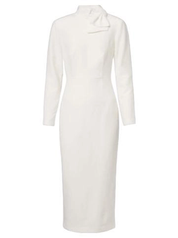 Roland Mouret Ramie And Silk Jacquard Cocktail Dress - White
