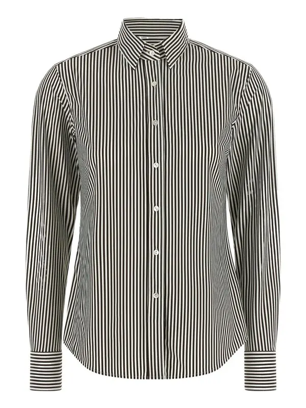 XACUS Striped Button-front Shirt - White/black