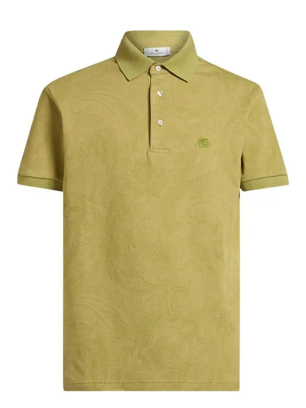 Etro Paisley Jacquard Polo Shirt - Green