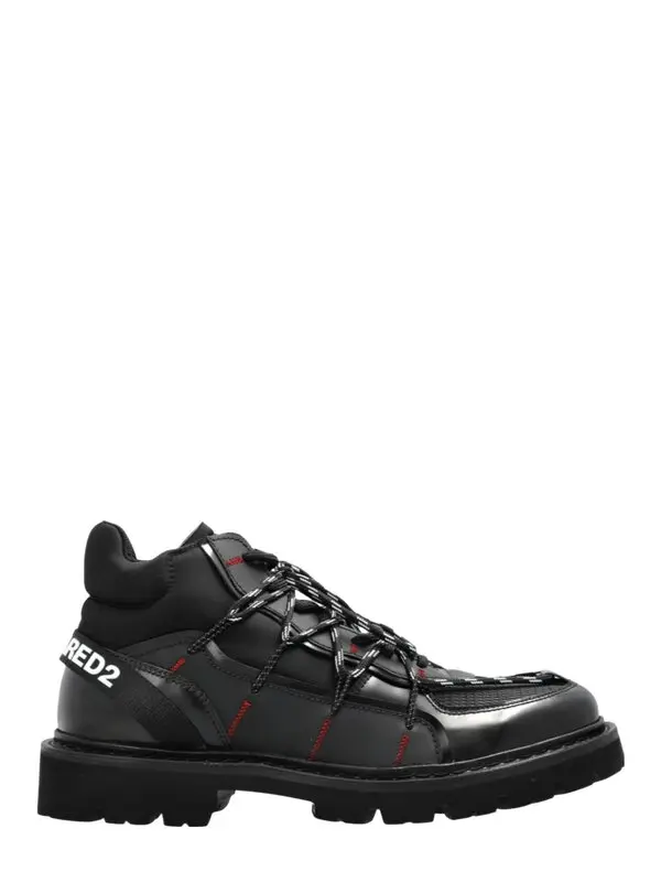Dsquared2 Logo Lace-up Ankle Boots - Black