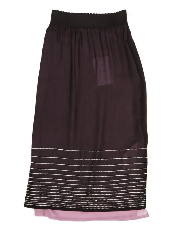 Attico Pinstriped Hem Skirt - Black