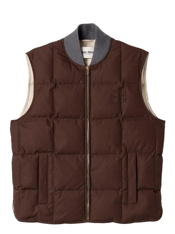Miu Miu Gabardine Down Vest - Ebony