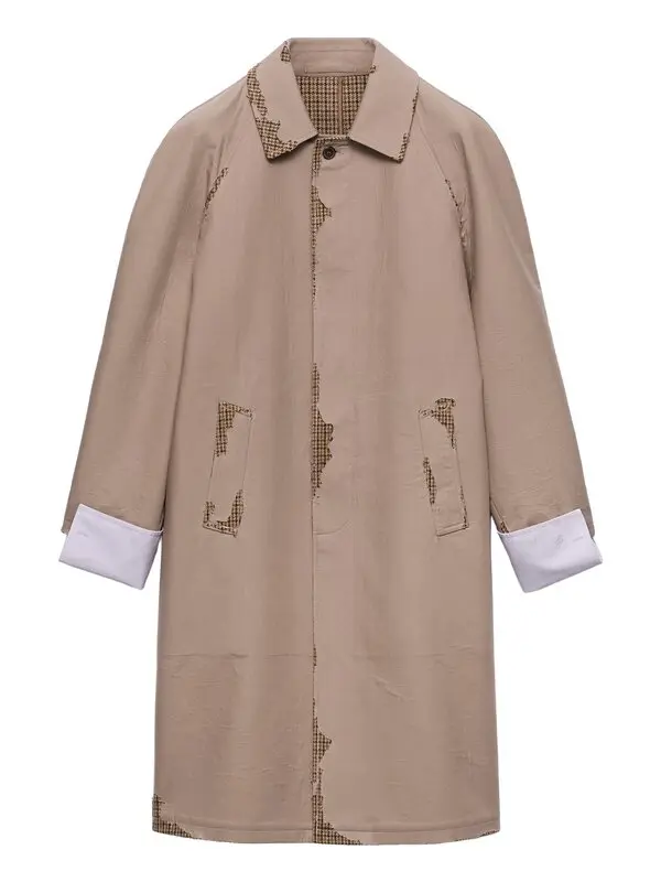 Prada Bonded Poplin Coat With Devoré Effect - Grey