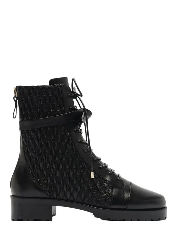 ALEXANDRE BIRMAN Quilted Clarita Combat Boots - Black