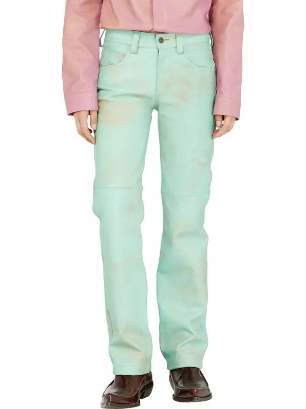 DIESEL® Leather Treated Pants - Green