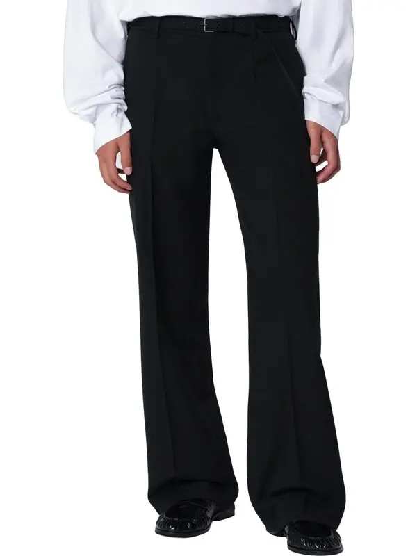 Dries Van Noten Wool Trousers With Belt - Black