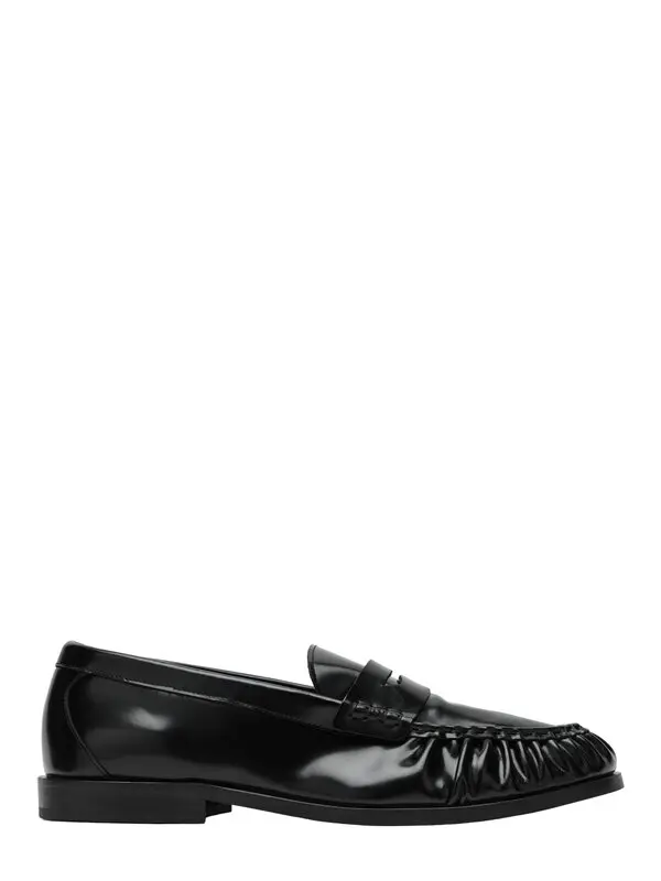VINNY'S Polished Leather Loafers - Black