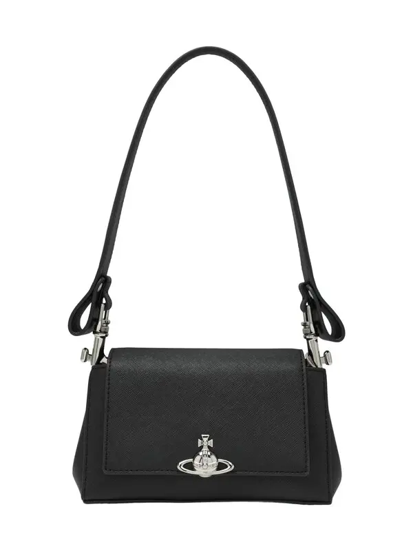 VIVIENNE WESTWOOD Small Hazel Saffiano Leather Shoulder Bag - Black