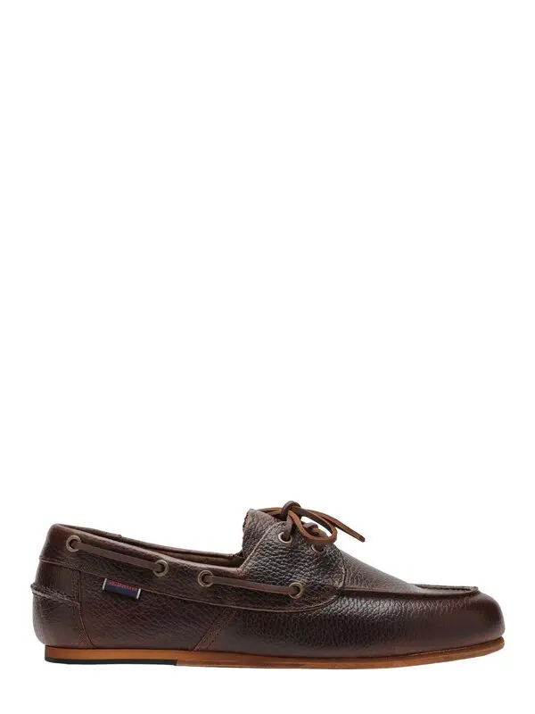 SEBAGO Owen Grained Leather Boat Shoes - Brown