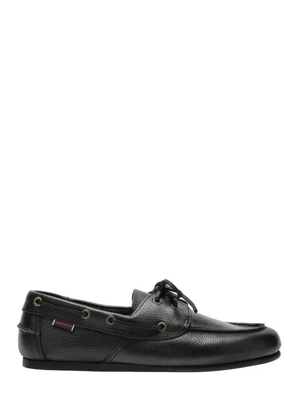 SEBAGO Owen Tumbled Leather Boat Shoes - Black
