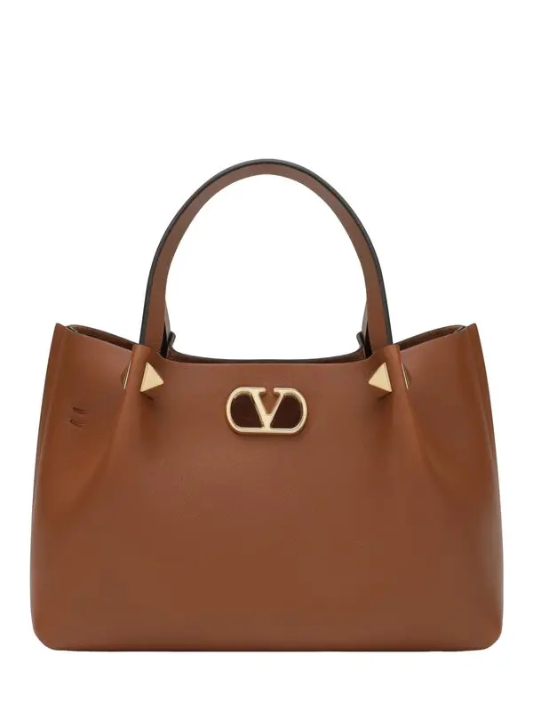 Valentino Garavani Small Vlogo Signature Shopping Bag - Brown