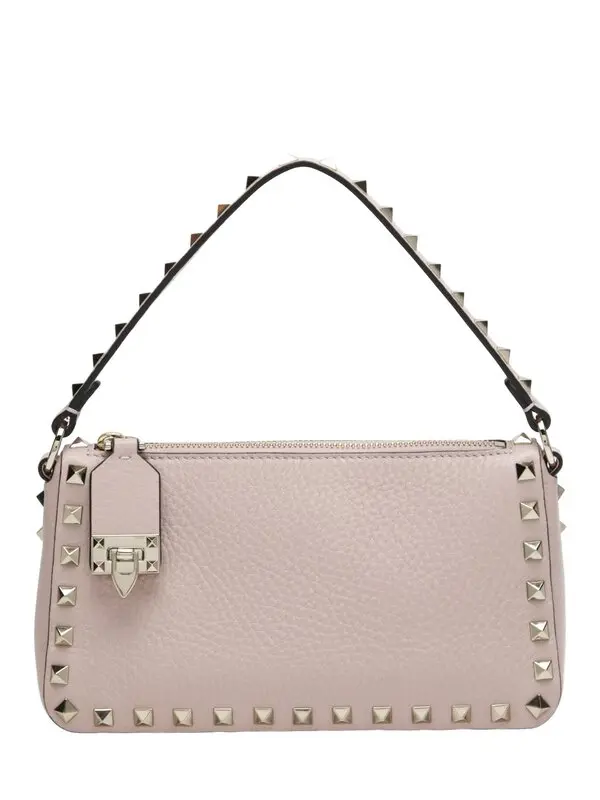 Valentino Garavani Rockstud Small Bag In Grained Calfskin - Pink