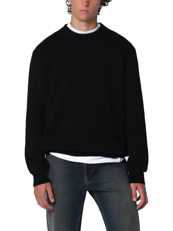 GOLDEN GOOSE Golden Cotton Crewneck Sweater - Black