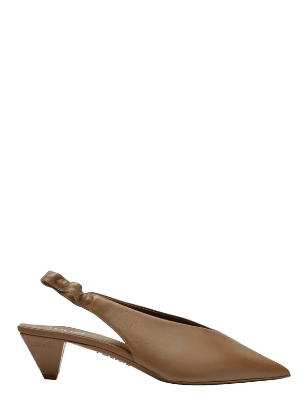 Loewe Origami Cubic Lambskin Slingback Shoes - Brown