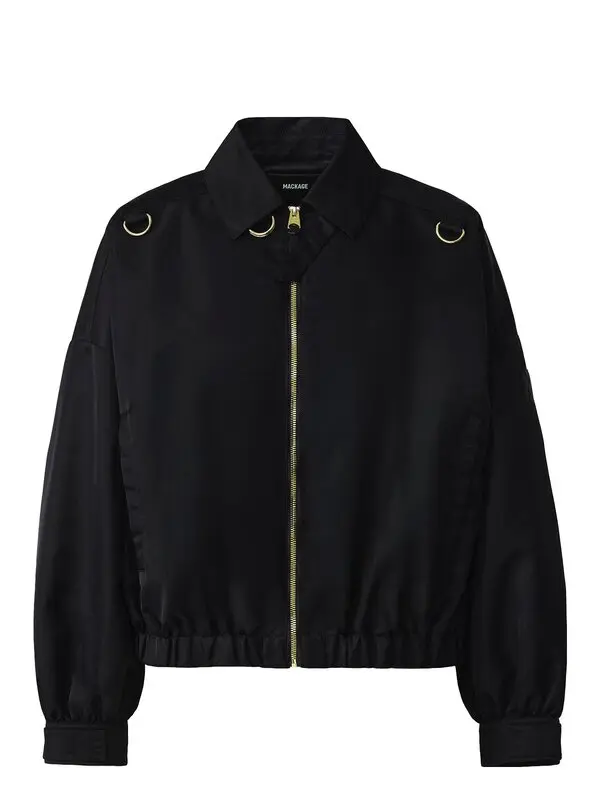 Mackage Olivera Cropped Bomber Jacket - Black