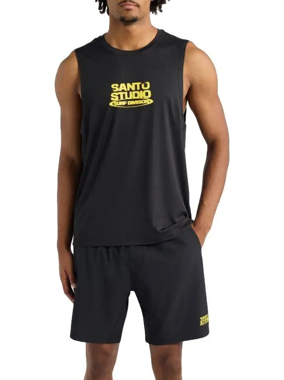 SANTO STUDIO Surf Division Performance Graphic Tank - Black