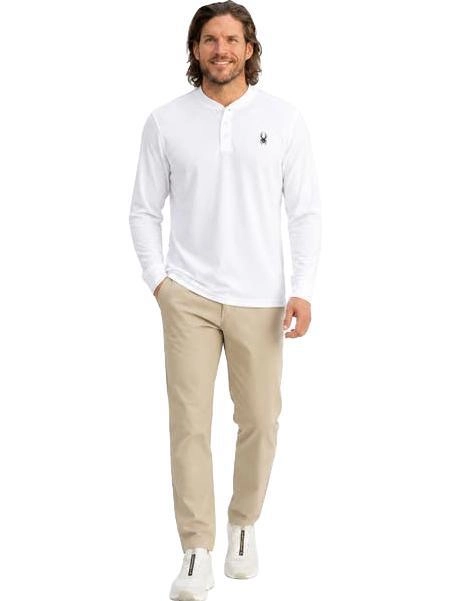 SPYDER Long Sleeve Thermal Henley Shirt - White