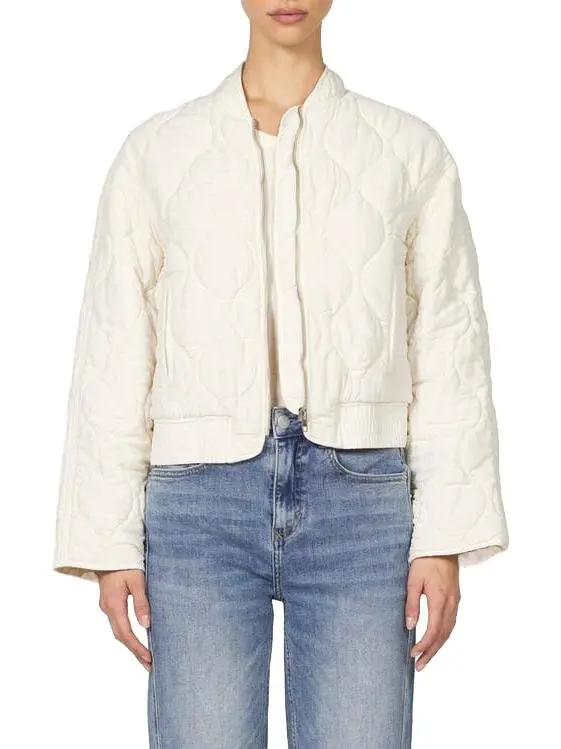 DEAR JOHN Maverick Zip Front Quilted Jacket - Whitecap Grey