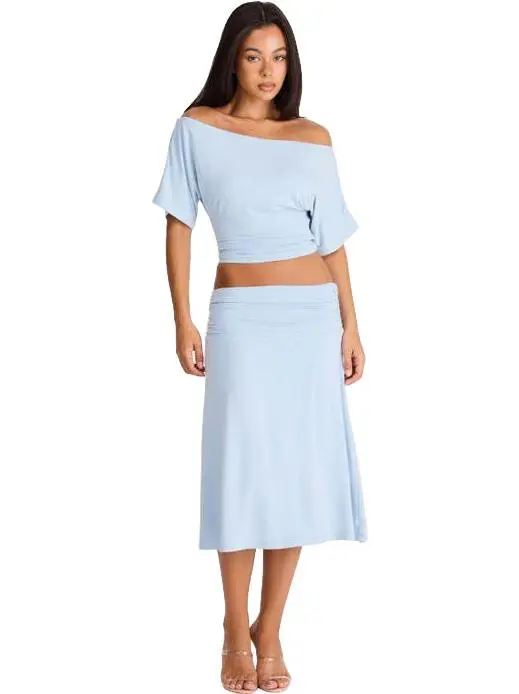 SASHA THERESE Lorelei Midi Skirt - Blue