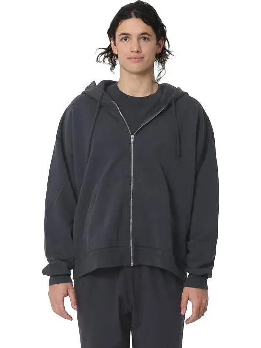 EVERYBODY.WORLD Reclaimed Waste Cotton Zip Up Hoodie - Slate