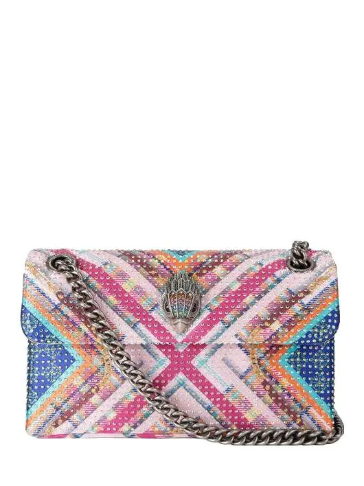 Kurt Geiger Kensington Crystal Embellished Flap Bag - Pink Multi