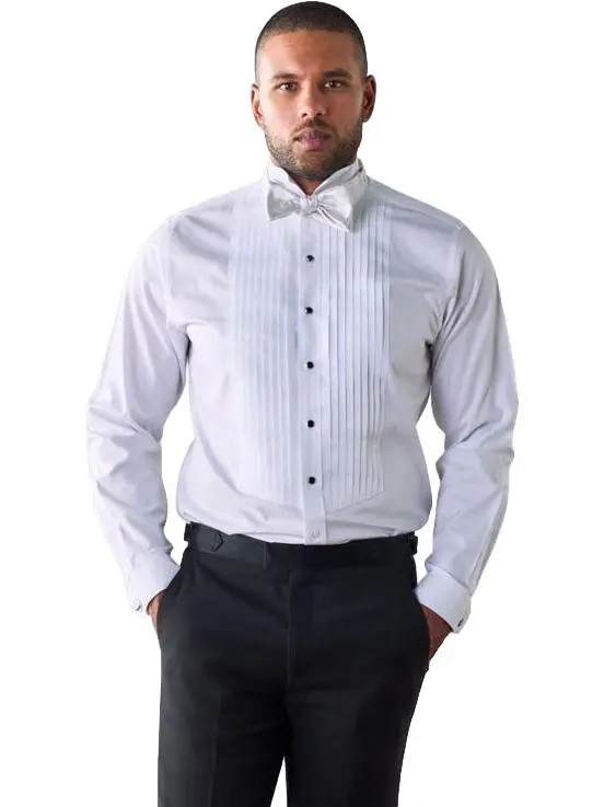 THE BLACK TUX Classic Wing Tip Tuxedo Shirt - White