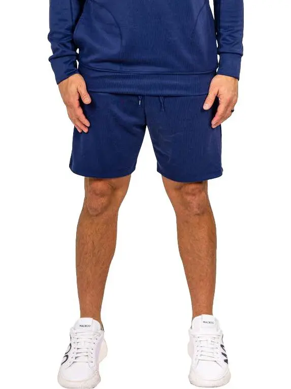 MACEOO Martha Rib Knit Shorts - Blue