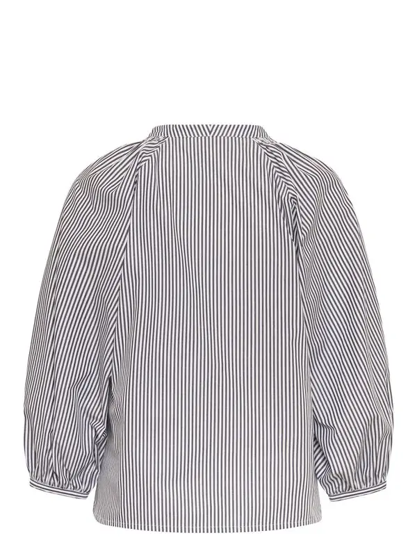 MAISON COMMON Striped Blouse With Zebra Appliqués - Black/white