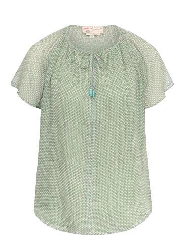 MAISON COMMON Printed Silk Georgette Blouse - Mint