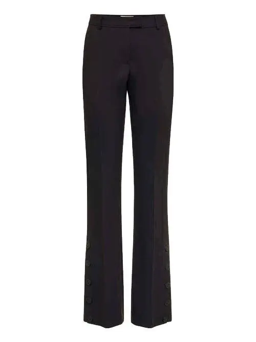 MAISON COMMON Stretch Trousers With Button Details - Black