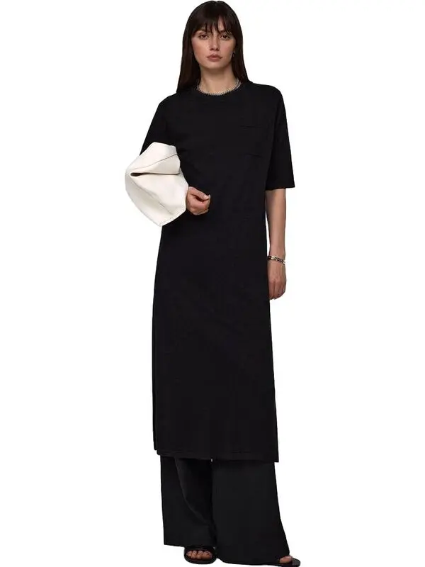 JUANA Elara Short Sleeve Maxi Dress - Black