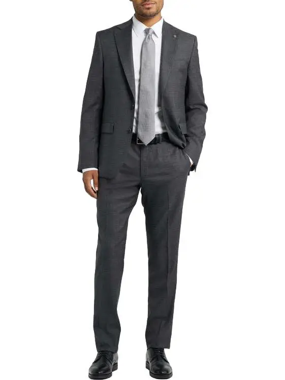 JACK VICTOR Esprit Screenweave Wool Suit - Charcoal