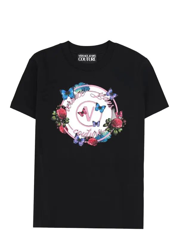Versace T-shirt Con Emblema "butterfly - Black