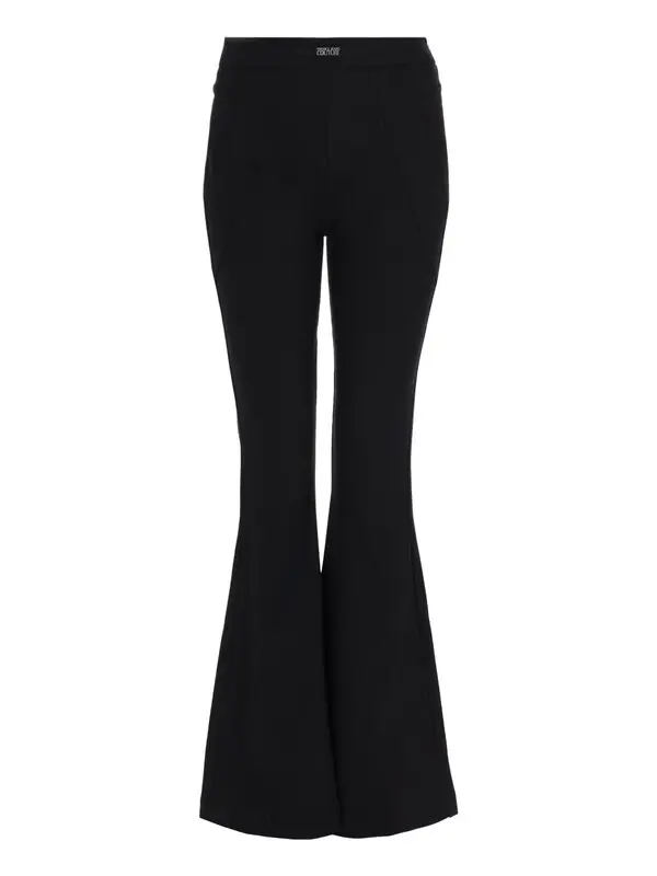 Versace Flared Viscose Trousers - Black