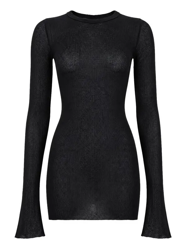 Rick Owens T-shirt A Manica Lunga - Black
