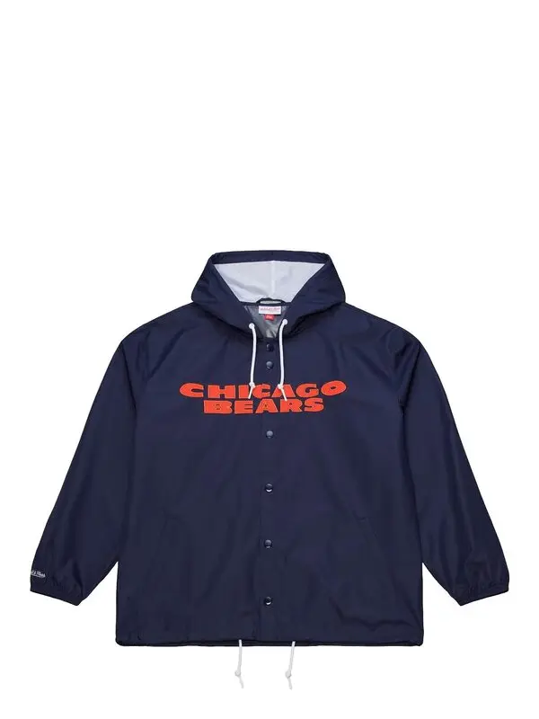 Mitchell & Ness Chicago Bears Coaches Hooded Windbreaker Jacket - Navy