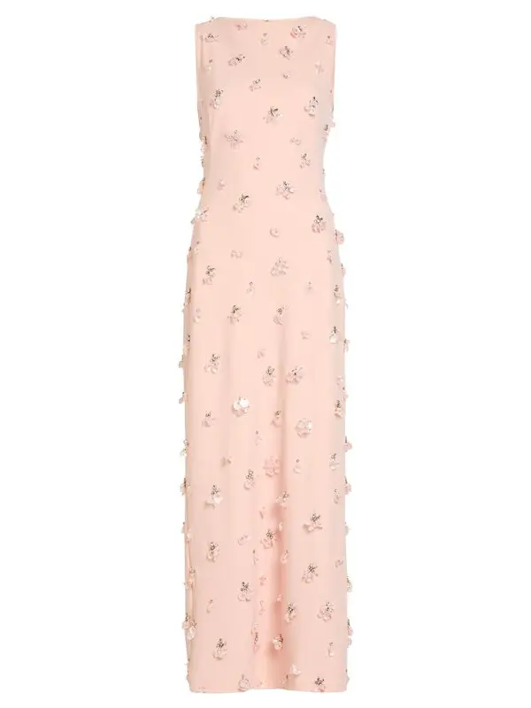 Simkhai Claudia Embellished Crepe Maxi Dress - Pink